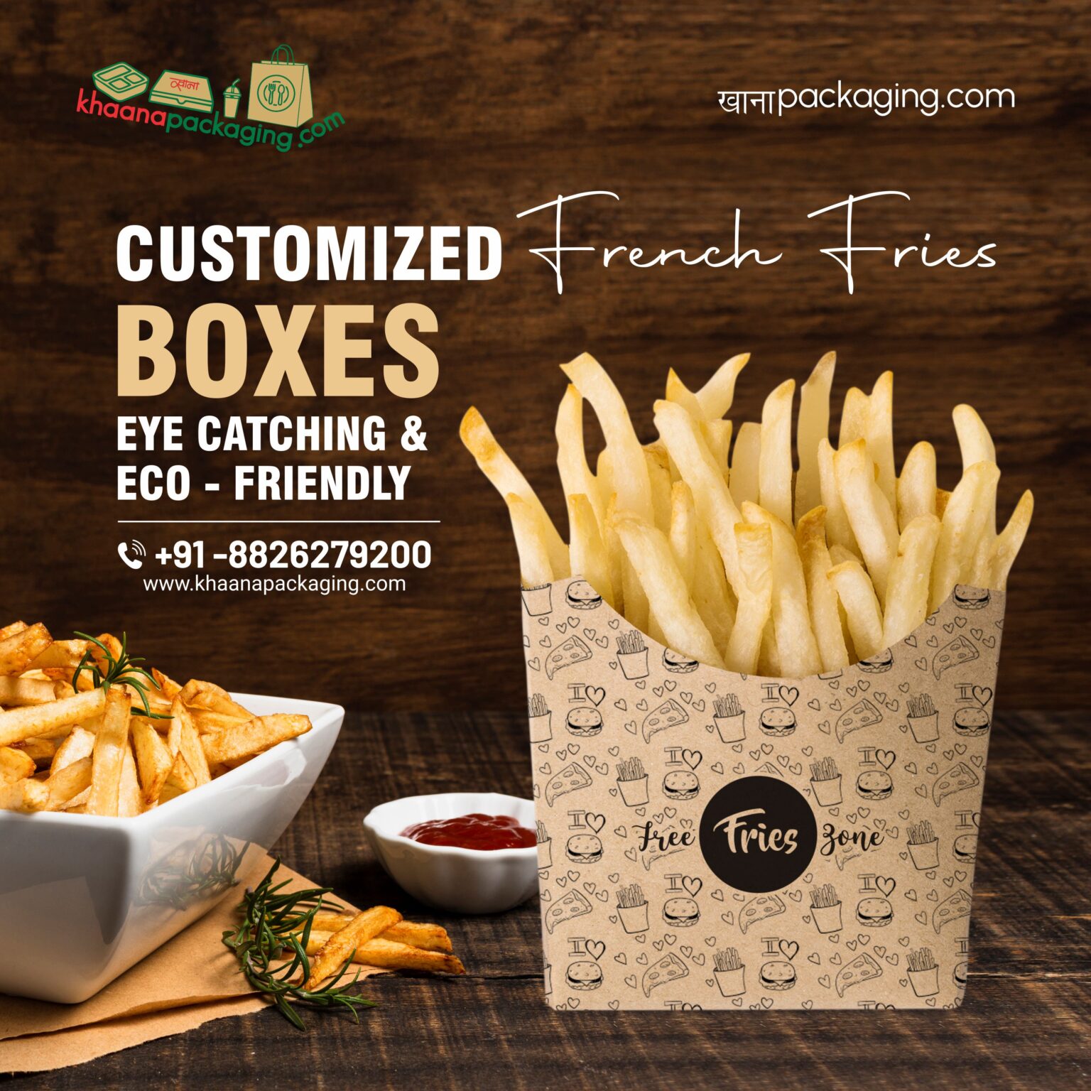 French Fries Box - khaanapackaging.com
